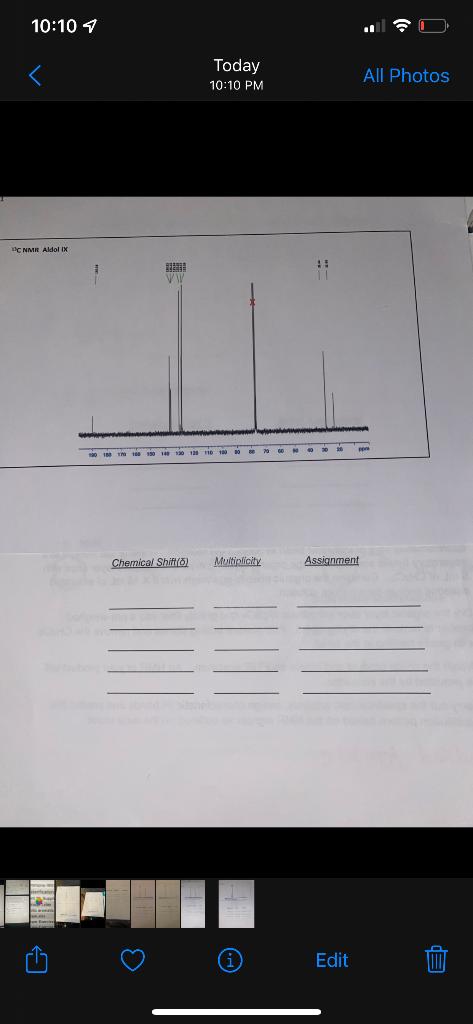Solved 10:10 Today 10:10 PM All Photos CNMR Aldol IX 1328 | Chegg.com