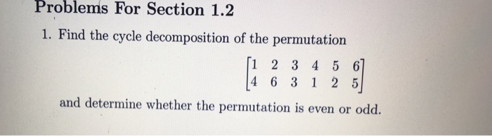 Solved Problems For Section 1.2 1. Find the cycle | Chegg.com