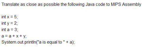 Solved Translate as close as possible the following Java | Chegg.com