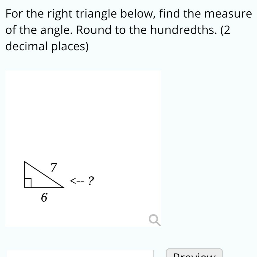 Solved For the right triangle below, find the measure of the | Chegg.com