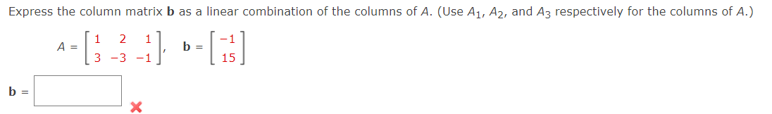 Solved Show me the steps to solve: Express the column matrix | Chegg.com