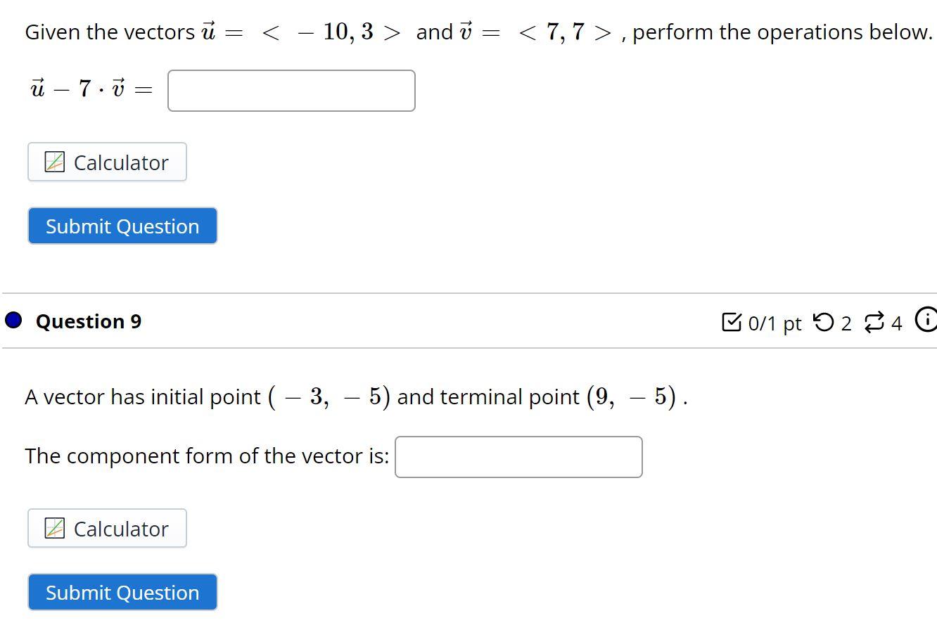 Solved Given the vectors u= 1,−6 and v= 3,2 , perform the | Chegg.com