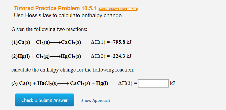 Solved Tutored Practice Problem 10.5.1 COUNTS TOWARDS GRADE | Chegg.com