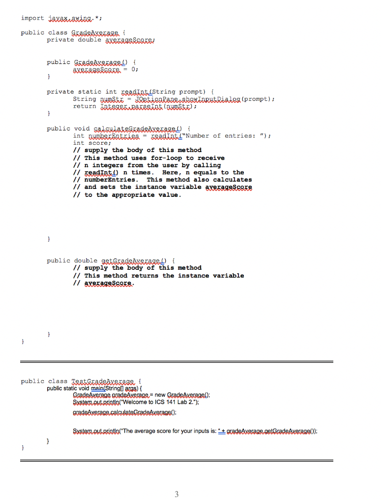 Solved ICS 141. Programming with Objects. Lab 2. Your Name: | Chegg.com