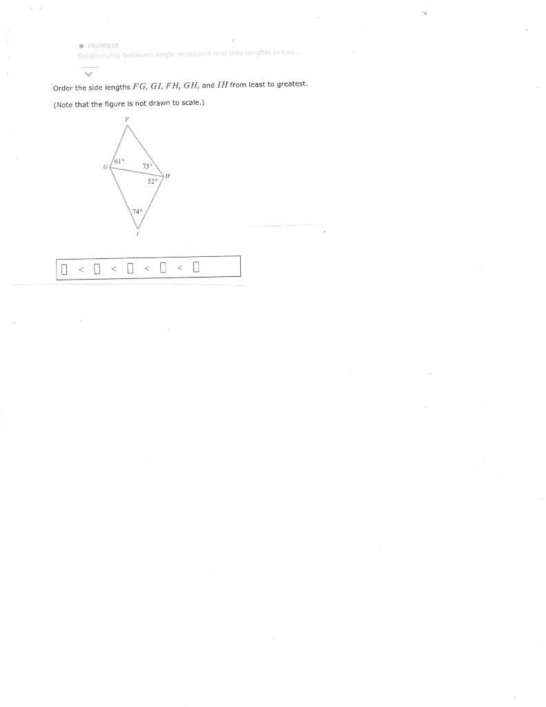 Solved Order the side lengths FG, GI, FH, GH, and 1 from | Chegg.com
