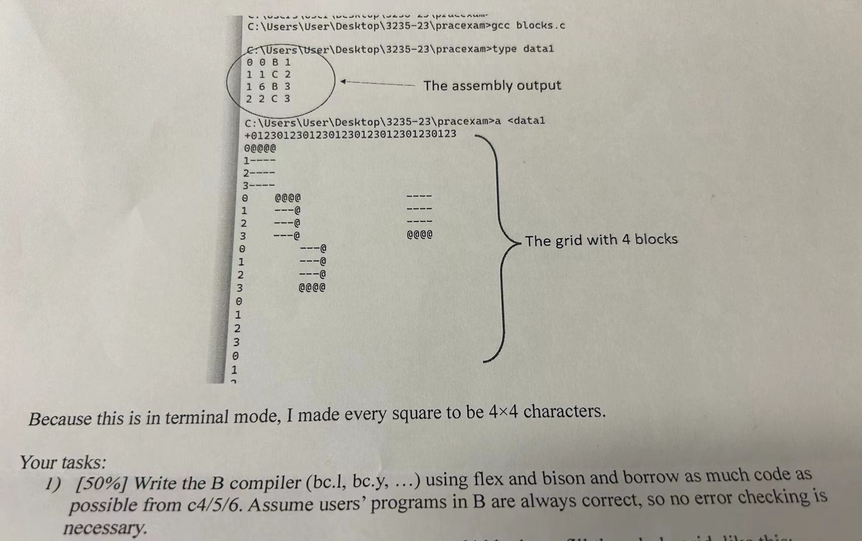 Solved Write a compiler for the language B (B for Blocks) | Chegg.com