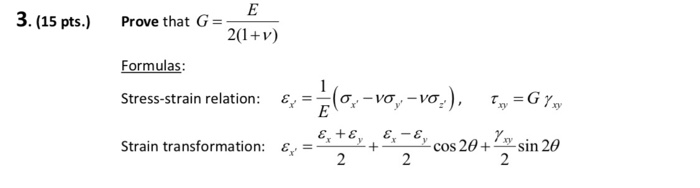 Solved E Prove that G= 3. (15 pts.) 2(1v) Formulas: ,(,-,- ) | Chegg.com Solved E Prove that G= 3. (15 pts.) 2(1v) Formulas: ,(,-,- ) | Chegg.com