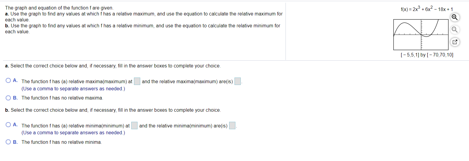 Solved f(x) = 2x3 +6x2 - 18x + 1 The graph and equation of | Chegg.com