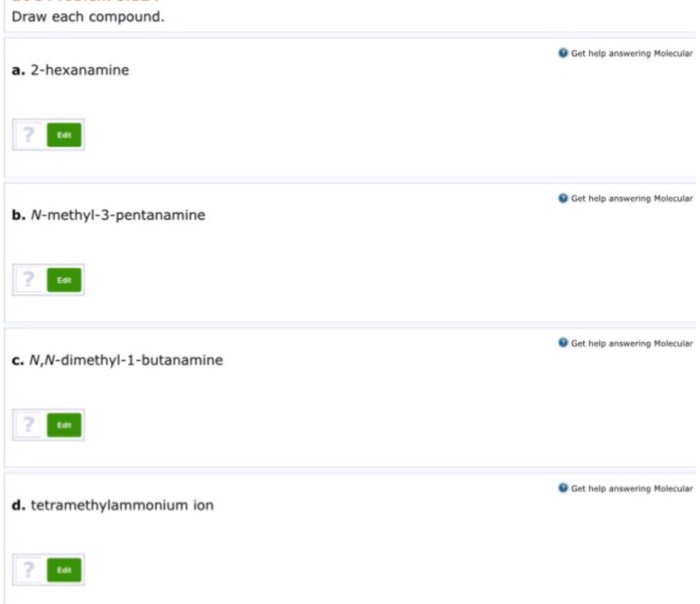 Solved Draw each compound. 2-hexanamine | Chegg.com