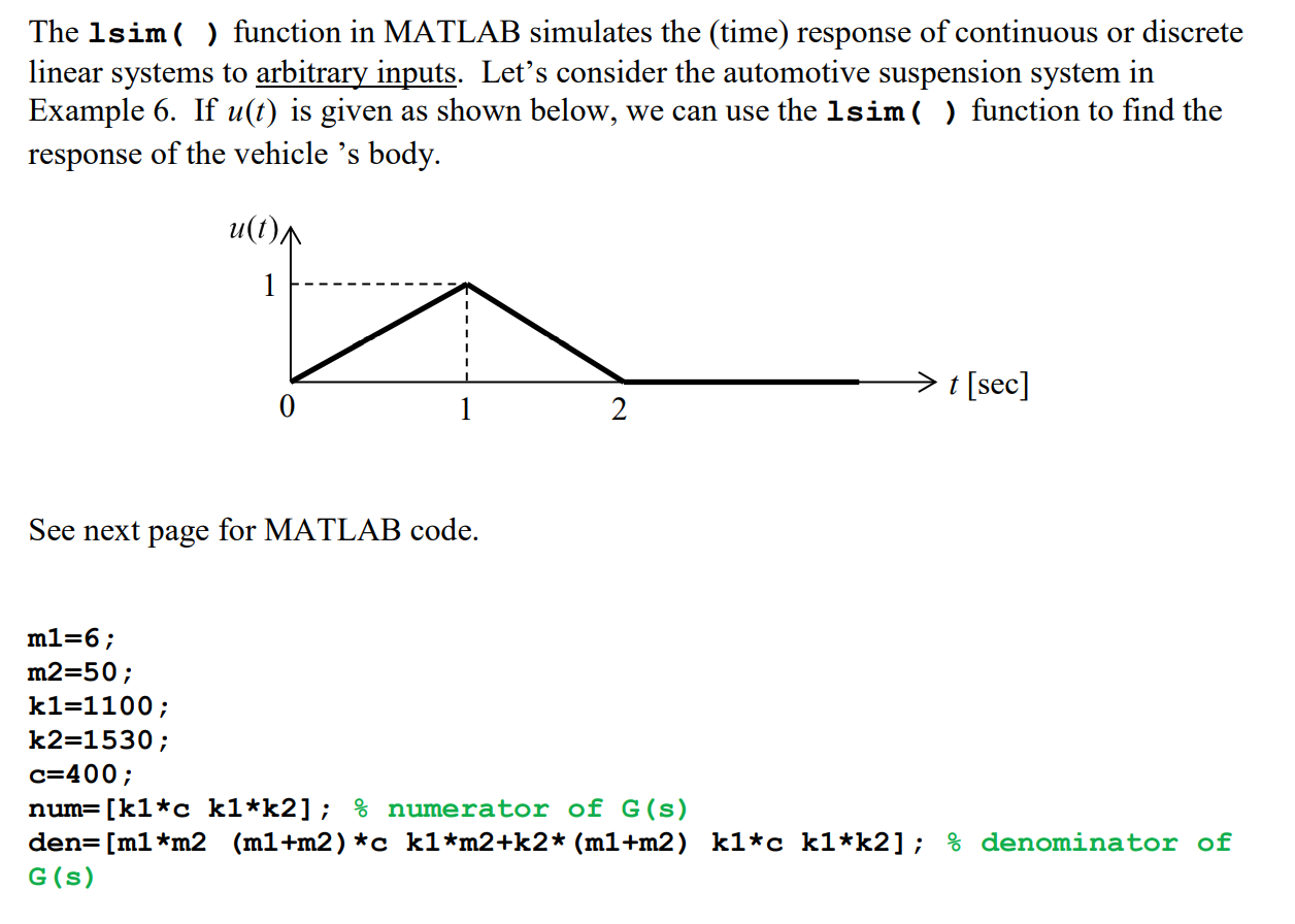 Solved Redo Example 10 by using Simulink (Do not use the | Chegg.com