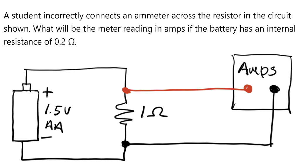 Solved A student incorrectly connects an ammeter across the | Chegg.com