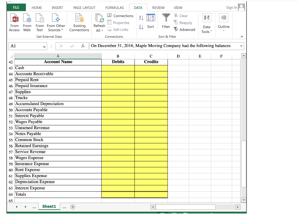 Solved Reporting Adjusted Account Balances using Excel's | Chegg.com