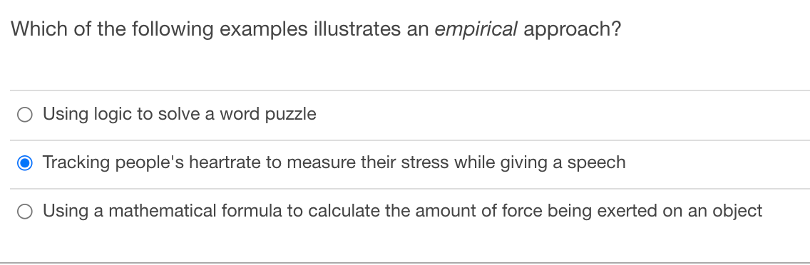 Solved Which of the following examples illustrates an | Chegg.com