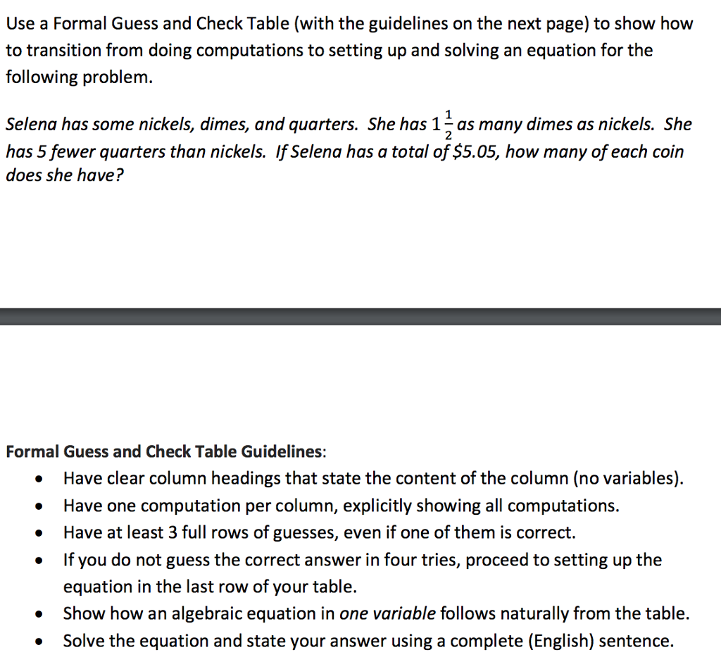 Solved Use a Formal Guess and Check Table (with the | Chegg.com