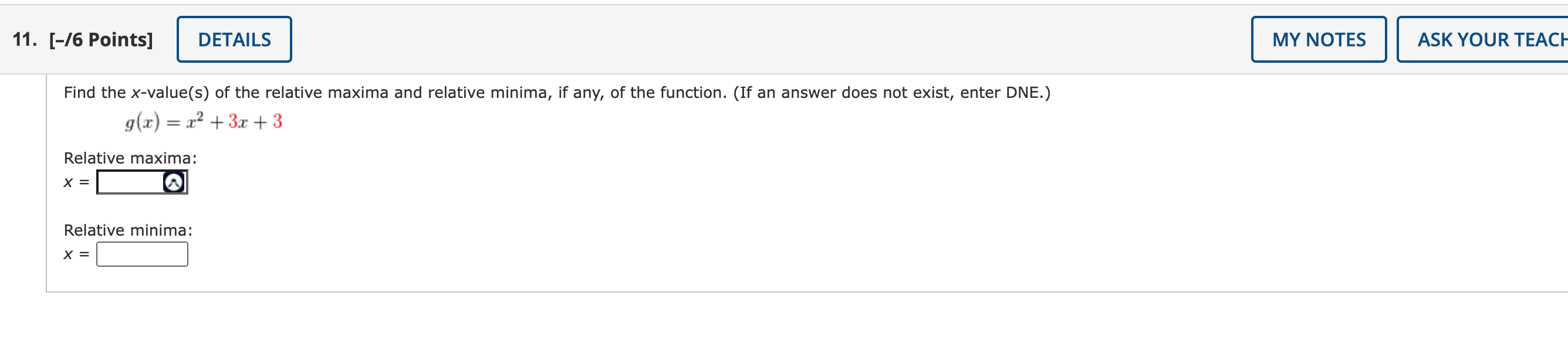 Solved Find the x-value(s) of the relative maxima and | Chegg.com