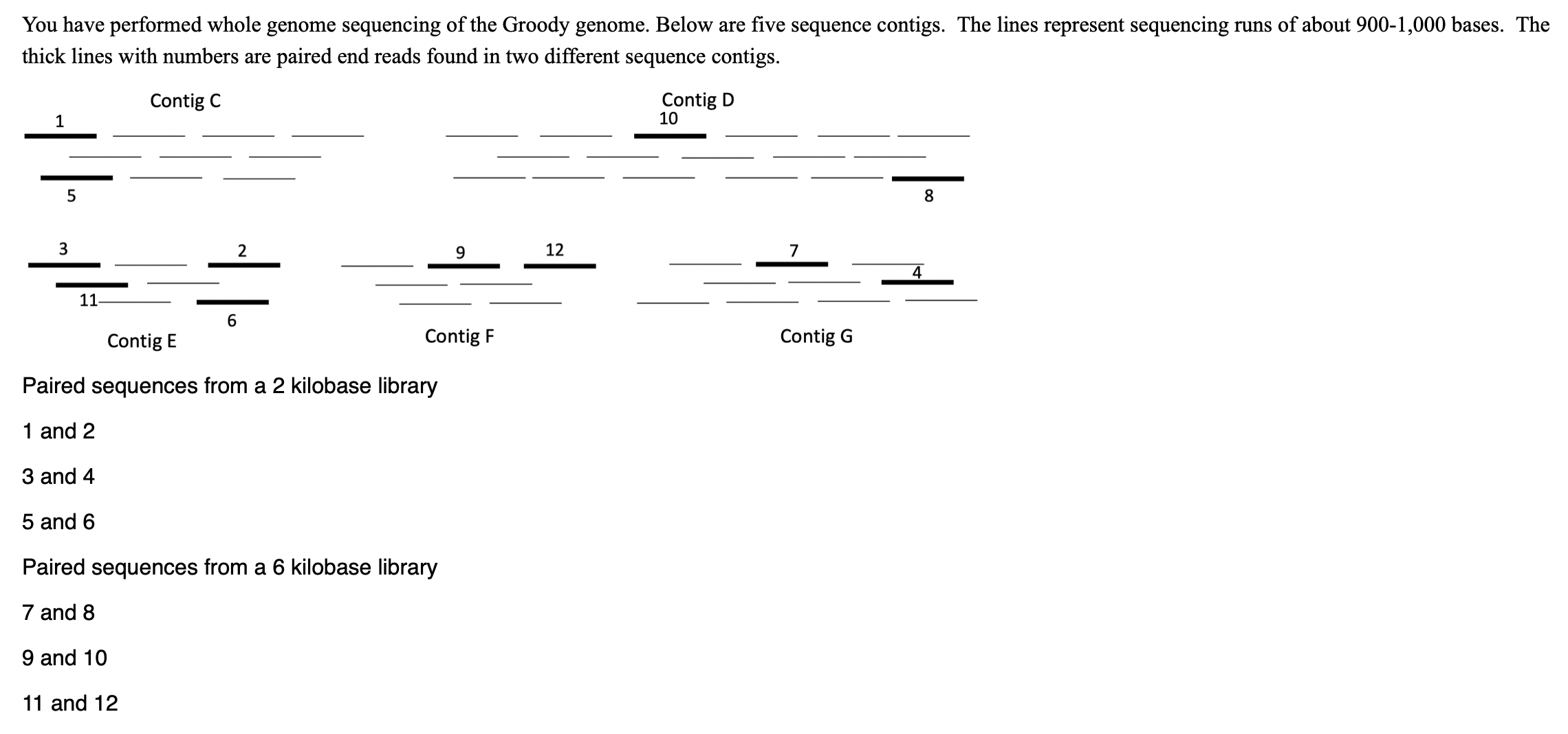 Solved What is the best order of sequence contigs? 1 : CGEFD | Chegg.com