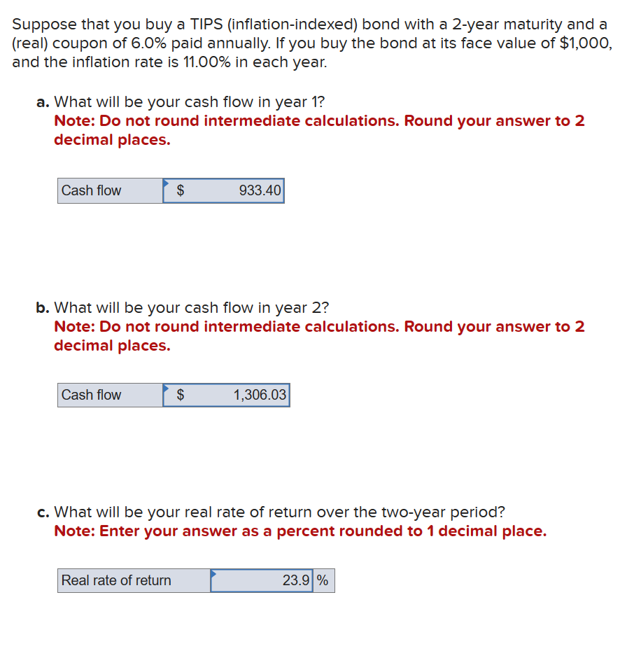 Suppose that you buy a TIPS (inflation-indexed) bond | Chegg.com