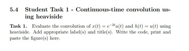Solved 5.1 Continuous-time unit step function The | Chegg.com