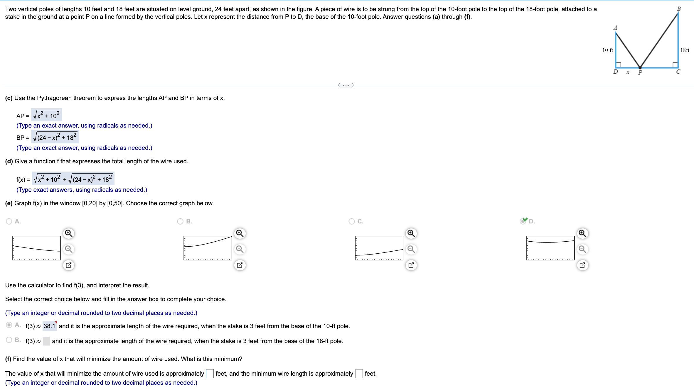 Solved (c) Use the Pythagorean theorem to express the | Chegg.com