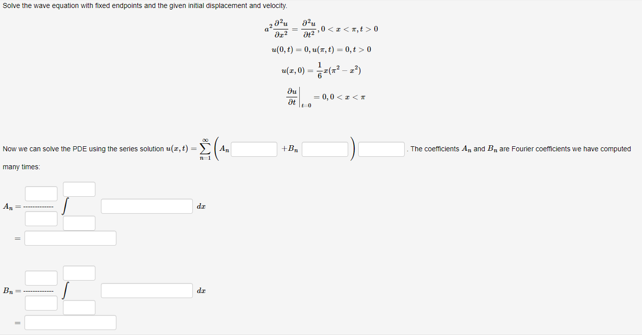 Solved Solve the wave equation with fixed endpoints and the | Chegg.com