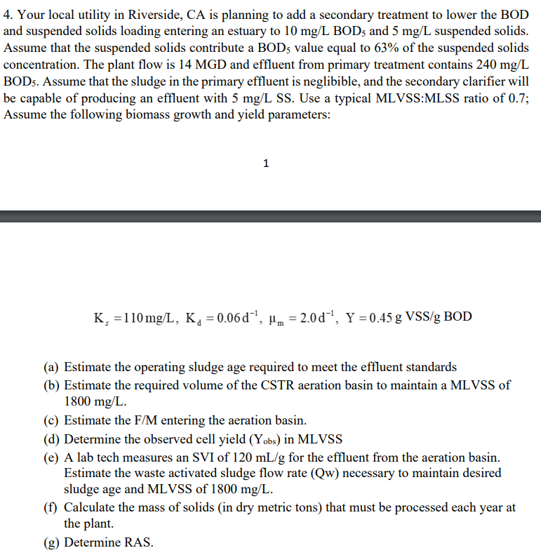 Solved 4. Your local utility in Riverside, CA is planning to | Chegg.com