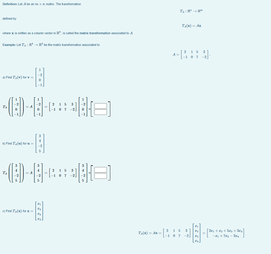 Solved Definition: Let A be an m x n matrix. The | Chegg.com