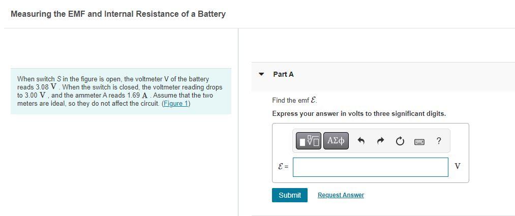 Solved Measuring the EMF and Internal Resistance of a | Chegg.com