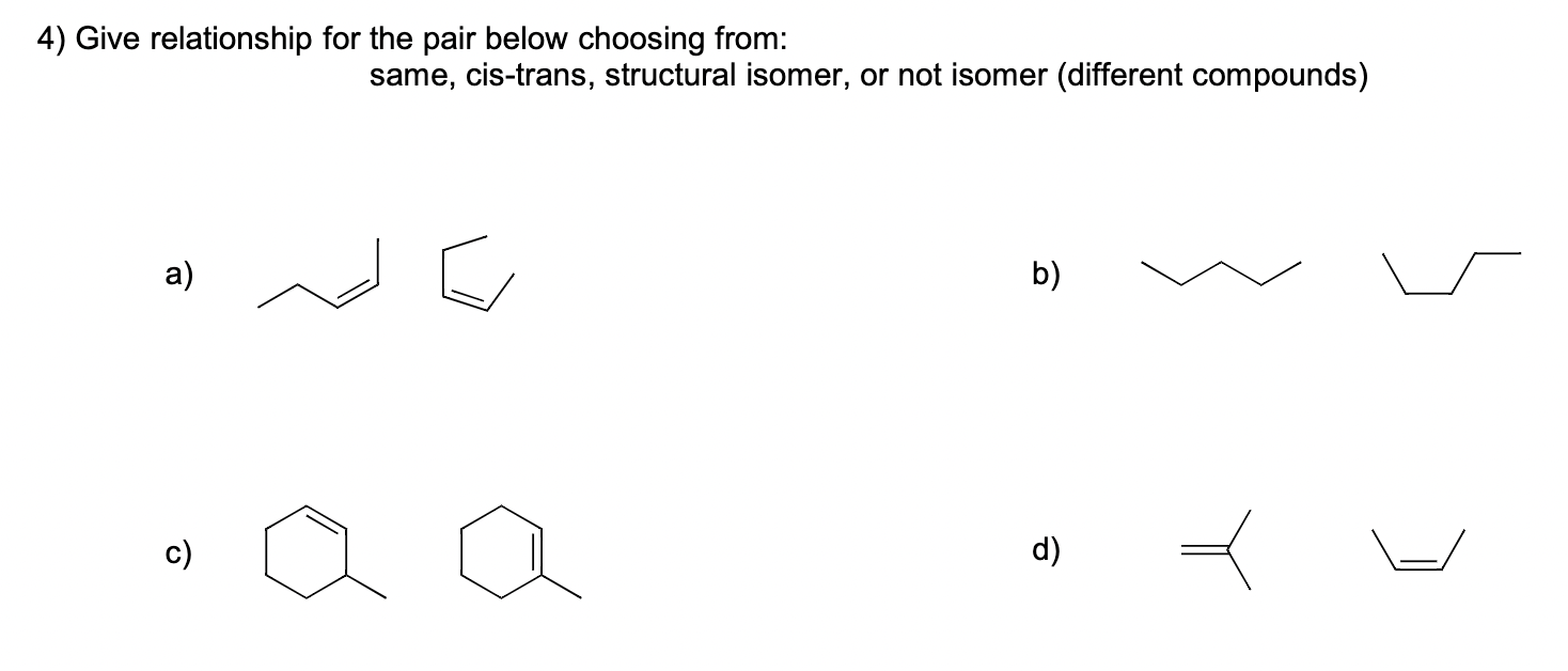 [Solved]: 4) Give relationship for the pair below choosing