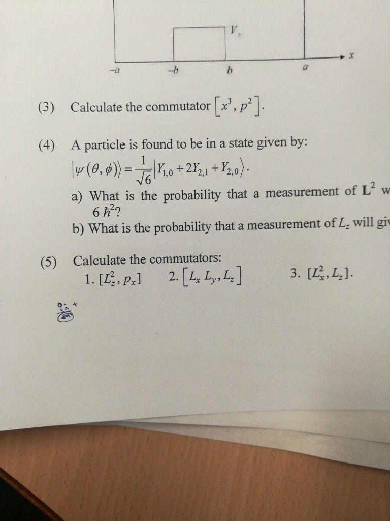 Solved -ti -b (3) Calculate the commutator [ (4) A particle | Chegg.com