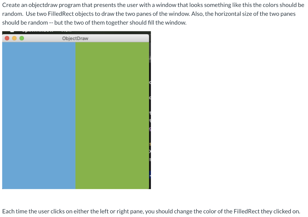Solved Create an objectdraw program that presents the user | Chegg.com