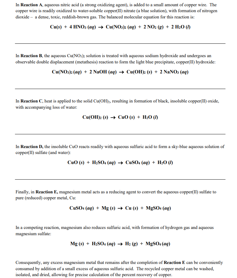 Solved In Reaction A, aqueous nitric acid (a strong | Chegg.com