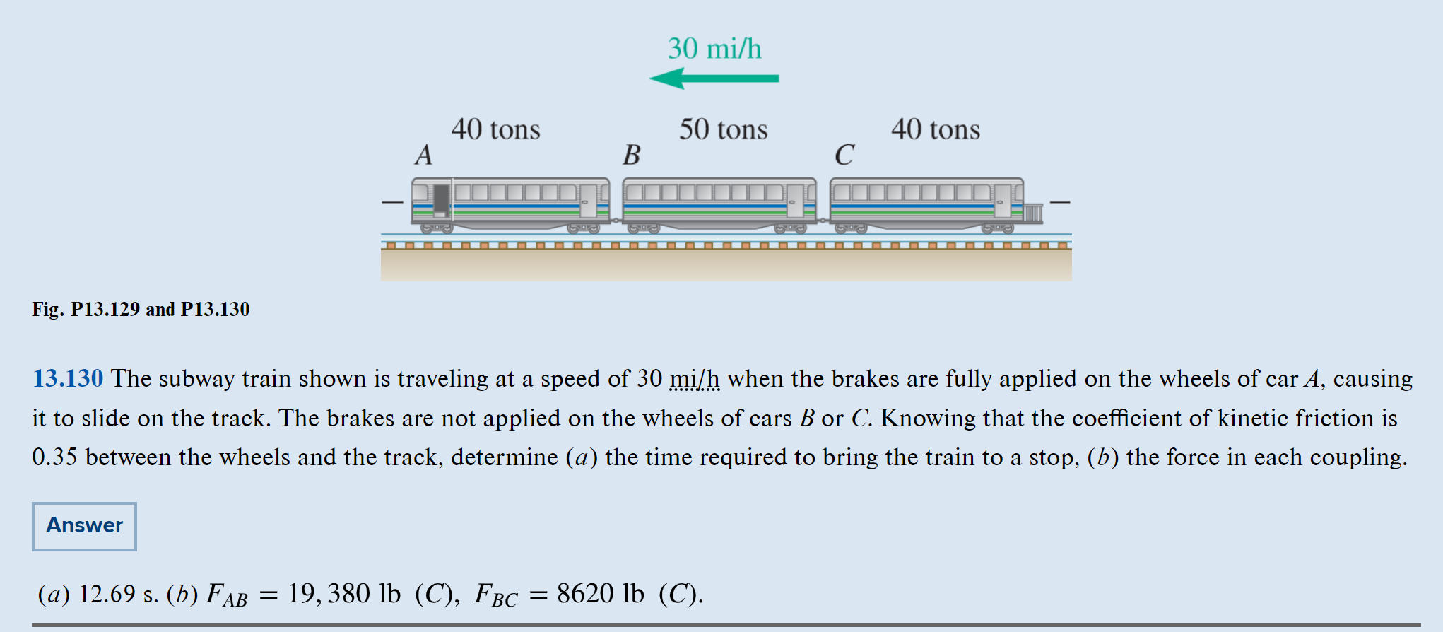 Solved 13.130 The subway train shown is traveling at a speed | Chegg.com
