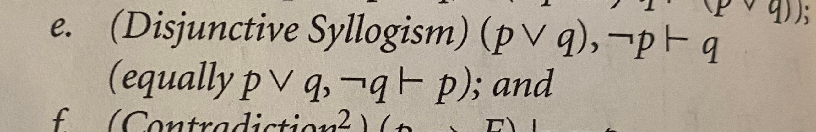 Solved 3.6. Prove disjunctive syllogism (Theorem 3.5.e.) | Chegg.com