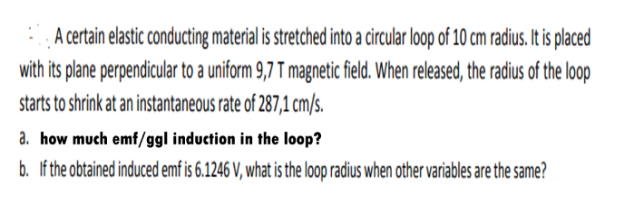 Solved A certain elastic conducting material is stretched | Chegg.com
