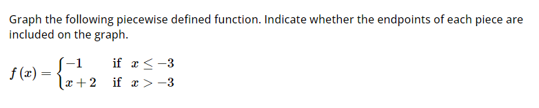 Solved Graph the following piecewise defined function. | Chegg.com