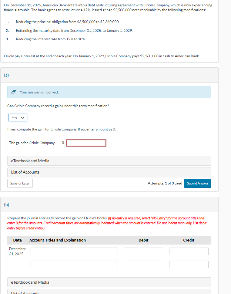 Solved On December 31, 2025, American Bank enters into a | Chegg.com