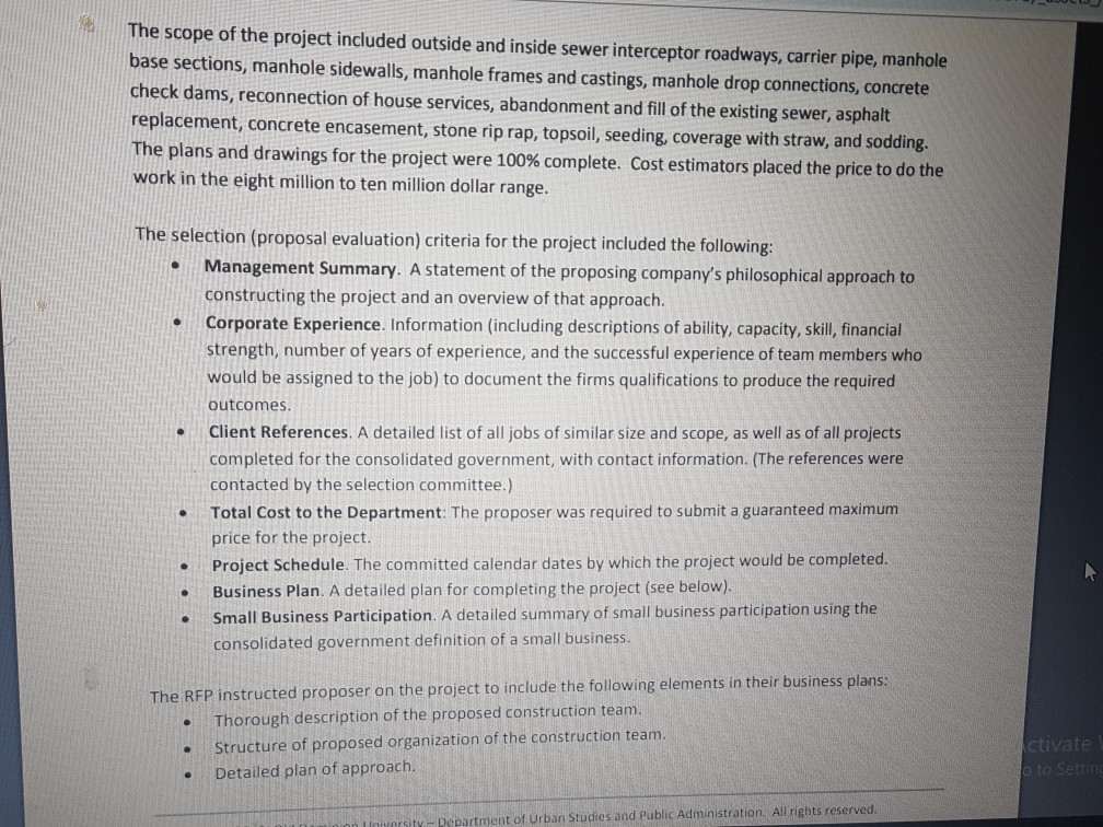 Solved The scope of the project included outside and inside | Chegg.com