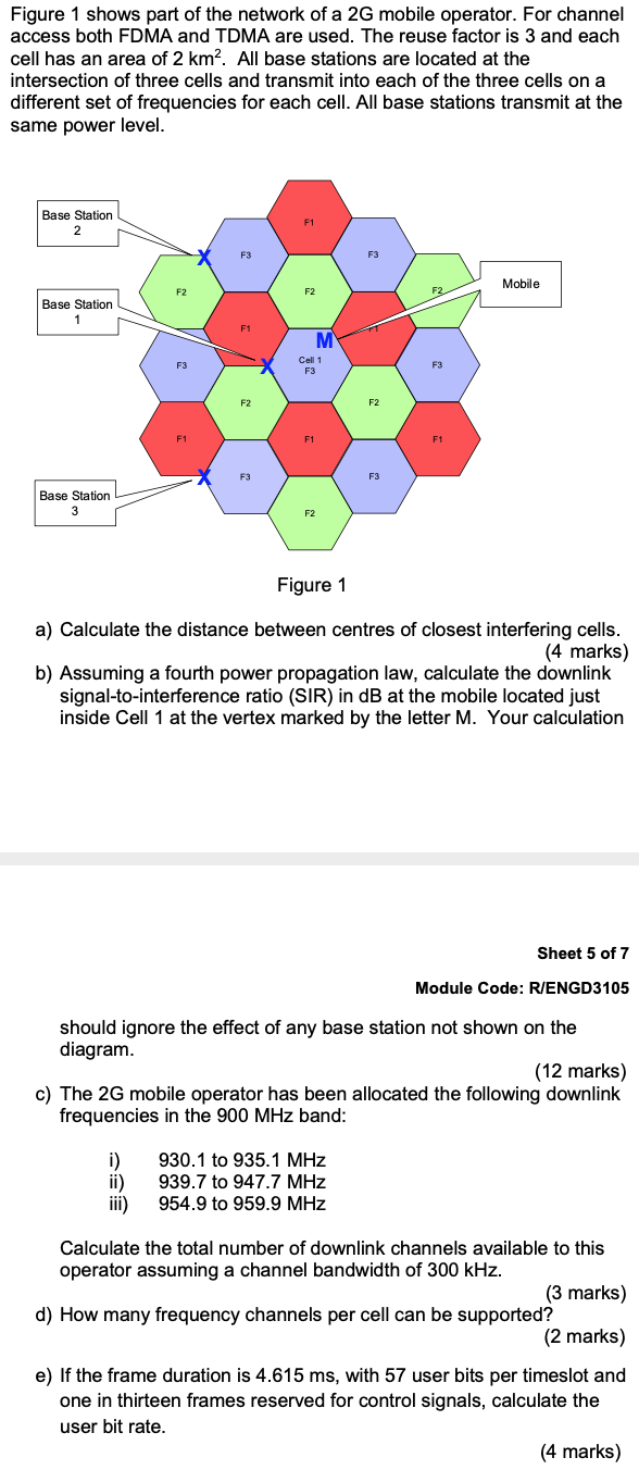 Solved Figure 1 shows part of the network of a 2G mobile | Chegg.com