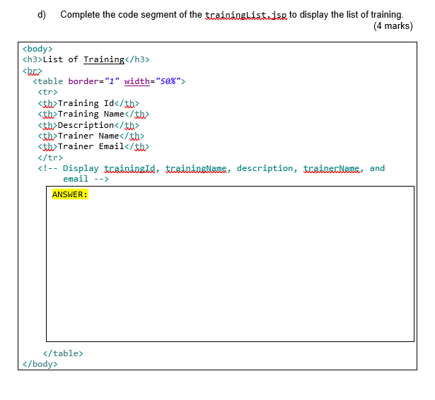 Subject : Enterprise Programming Language : JAVA Fill | Chegg.com