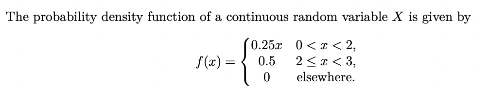 Solved The probability density function of a continuous | Chegg.com