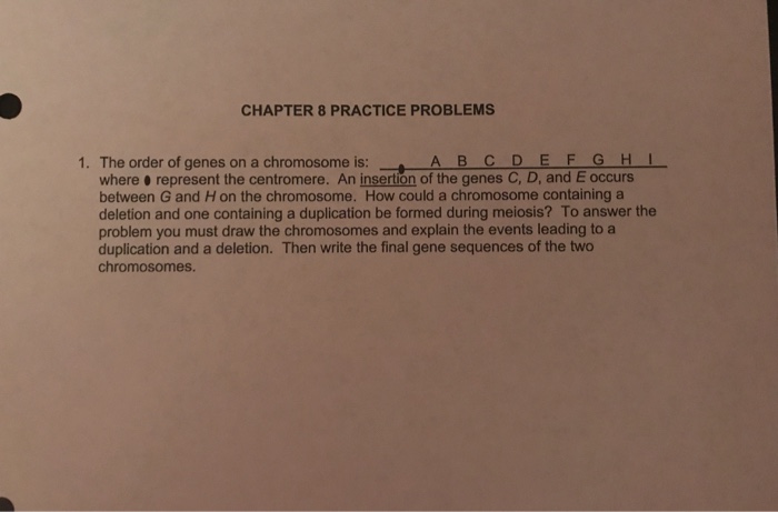 Solved CHAPTER 8 PRACTICE PROBLEMS A BCDEFGHI The order of | Chegg.com