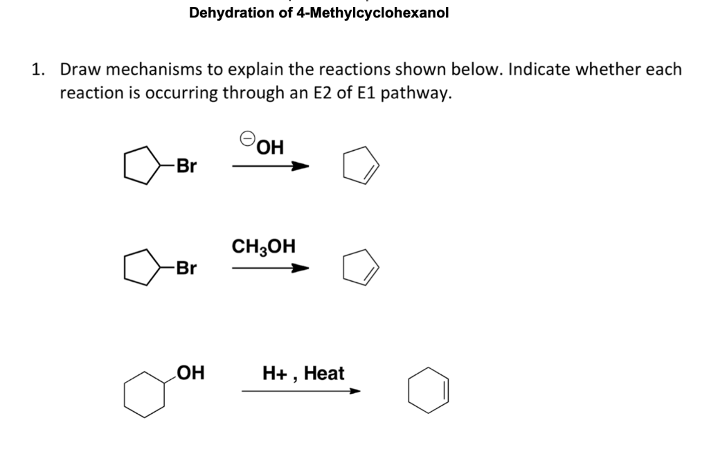 Solved Dehydration of 4-Methylcyclohexanol 1. Draw | Chegg.com Solved Dehydration of 4-Methylcyclohexanol 1. Draw | Chegg.com