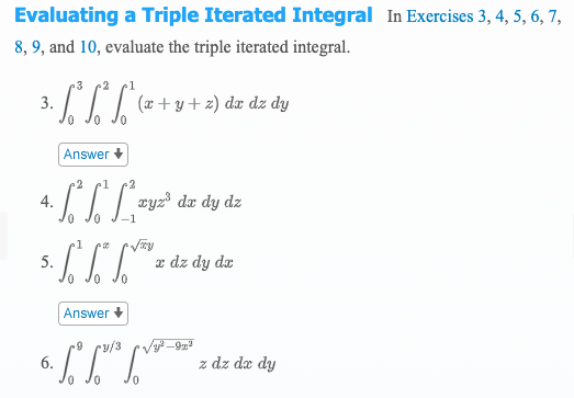 Solved Evaluating a Triple Iterated Integral In Exercises 3, | Chegg.com