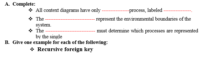 Solved A. Complete: All context diagrams have only - | Chegg.com
