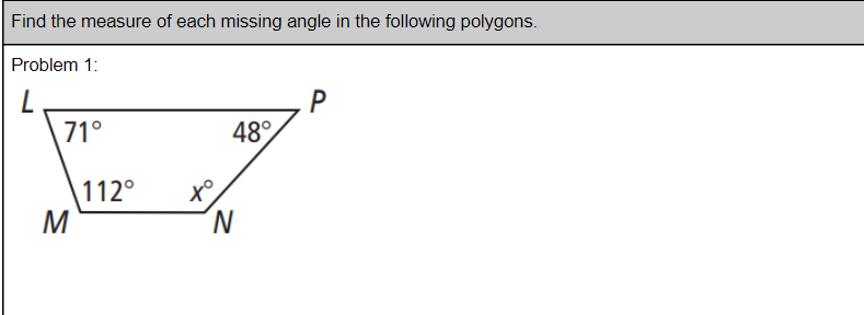 Solved Find the measure of each missing angle in the | Chegg.com