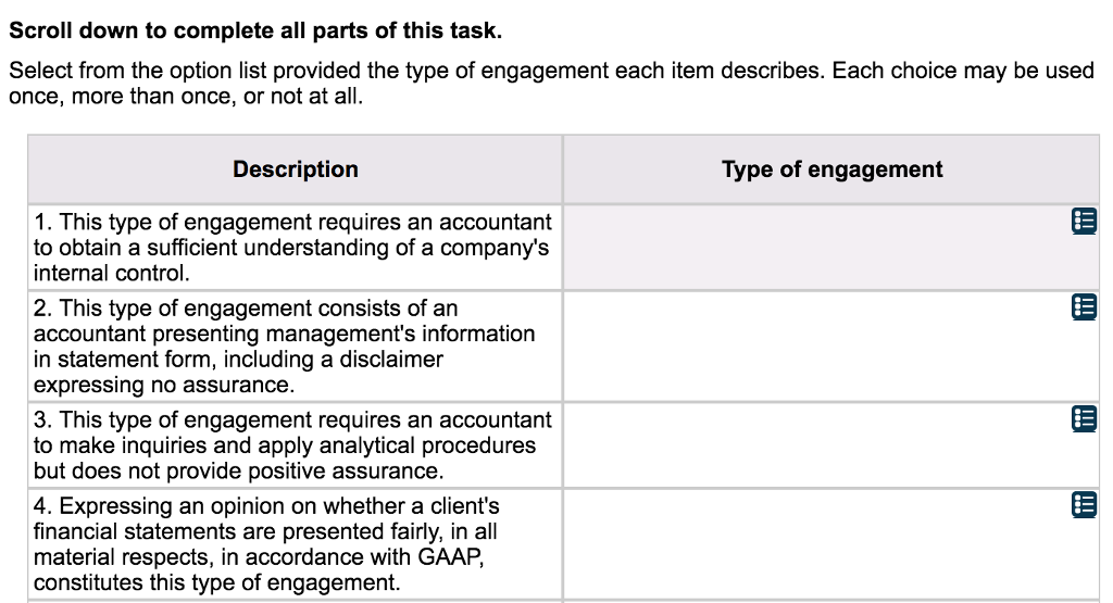 Solved Scroll down to complete all parts of this task. | Chegg.com