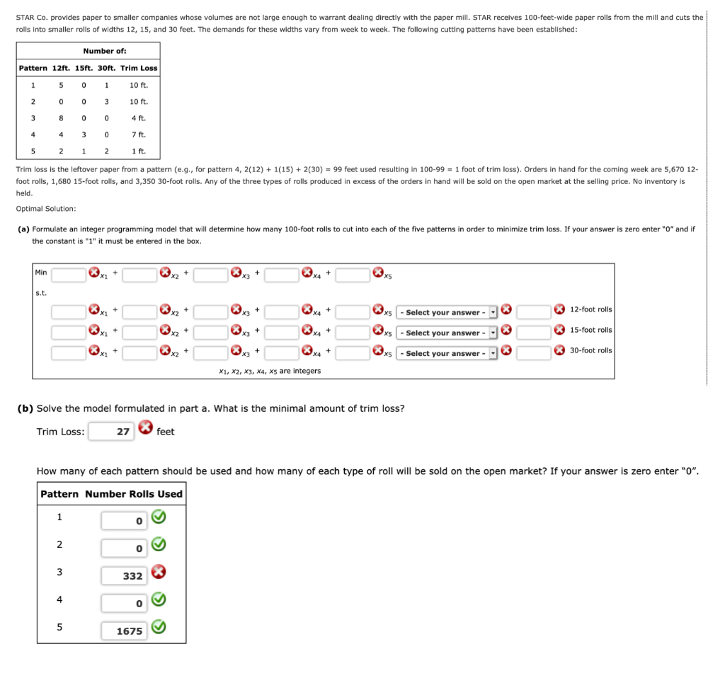STAR Co. provides paper to smaller companies whose | Chegg.com
