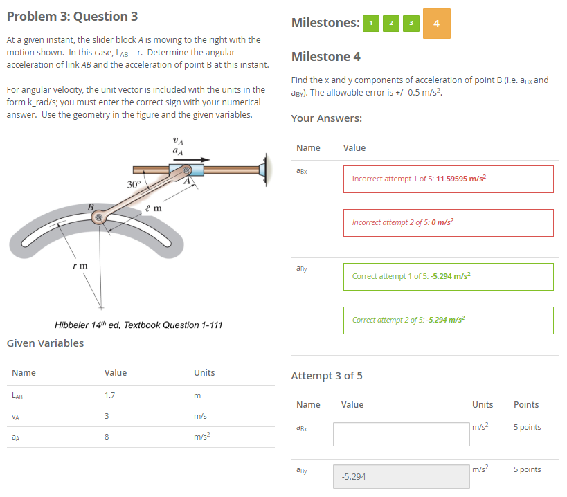 Solved Problem 3: Question 3 Milestones: 1 At a given | Chegg.com
