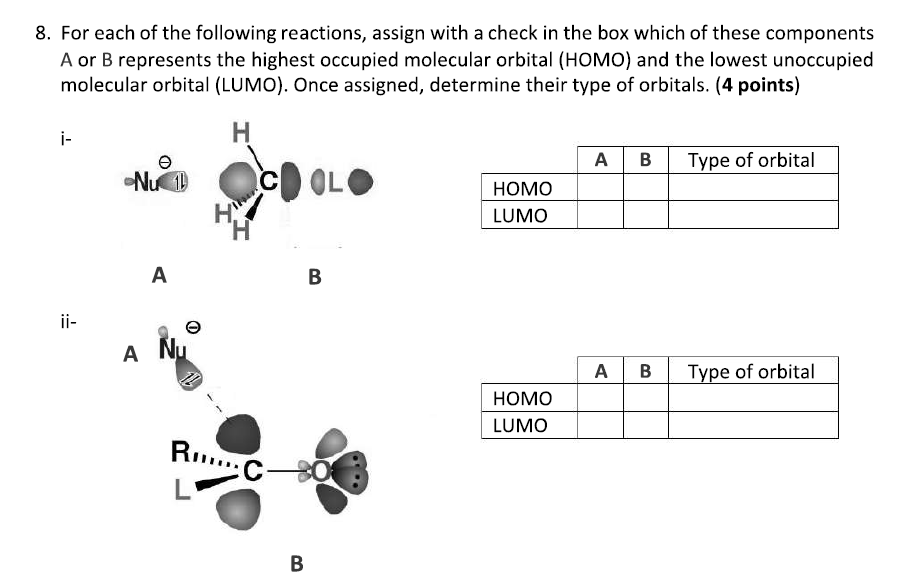 Solved 8. For each of the following reactions, assign with a | Chegg.com