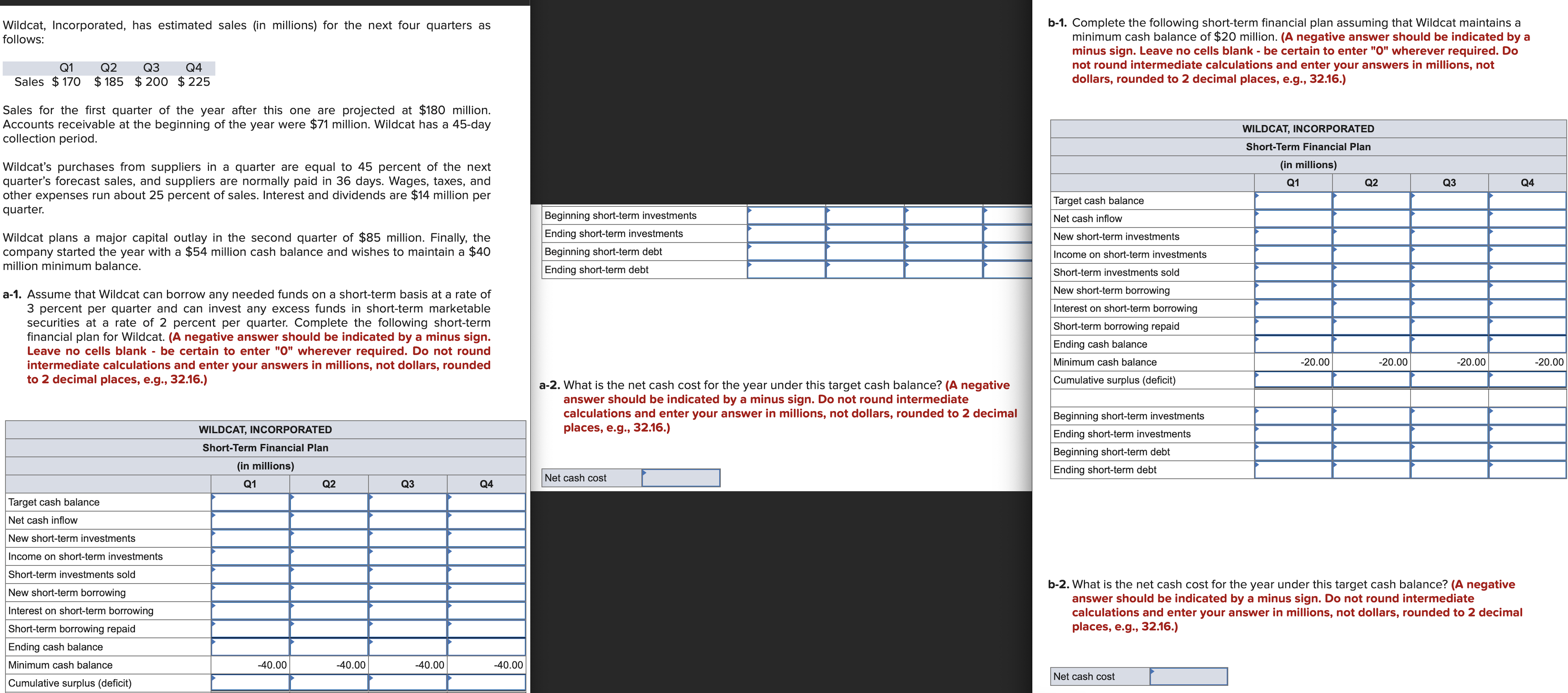 Solved Wildcat, Incorporated, has estimated sales (in | Chegg.com